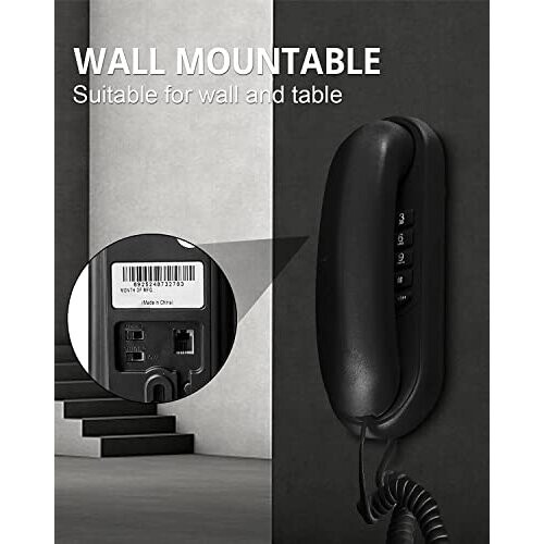 Corded House Phones LandlineWall Mountable Landline Telephone Dial Pad on Base unit Home Phone ...