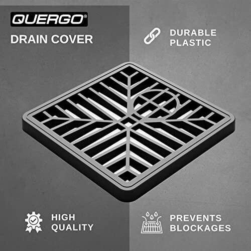 Square Drain Covers Outdoor Drainage Channel PVC Plastic Grid 150mm x ...