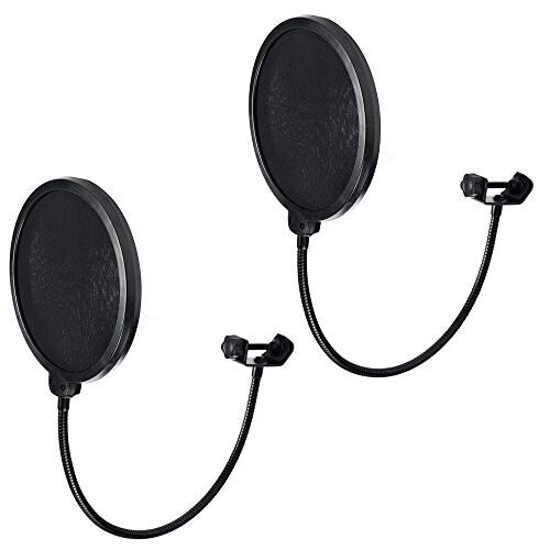 2 Packs 6 Inch Microphone Studio Pop Filter with Flexible 360Goose neck ...
