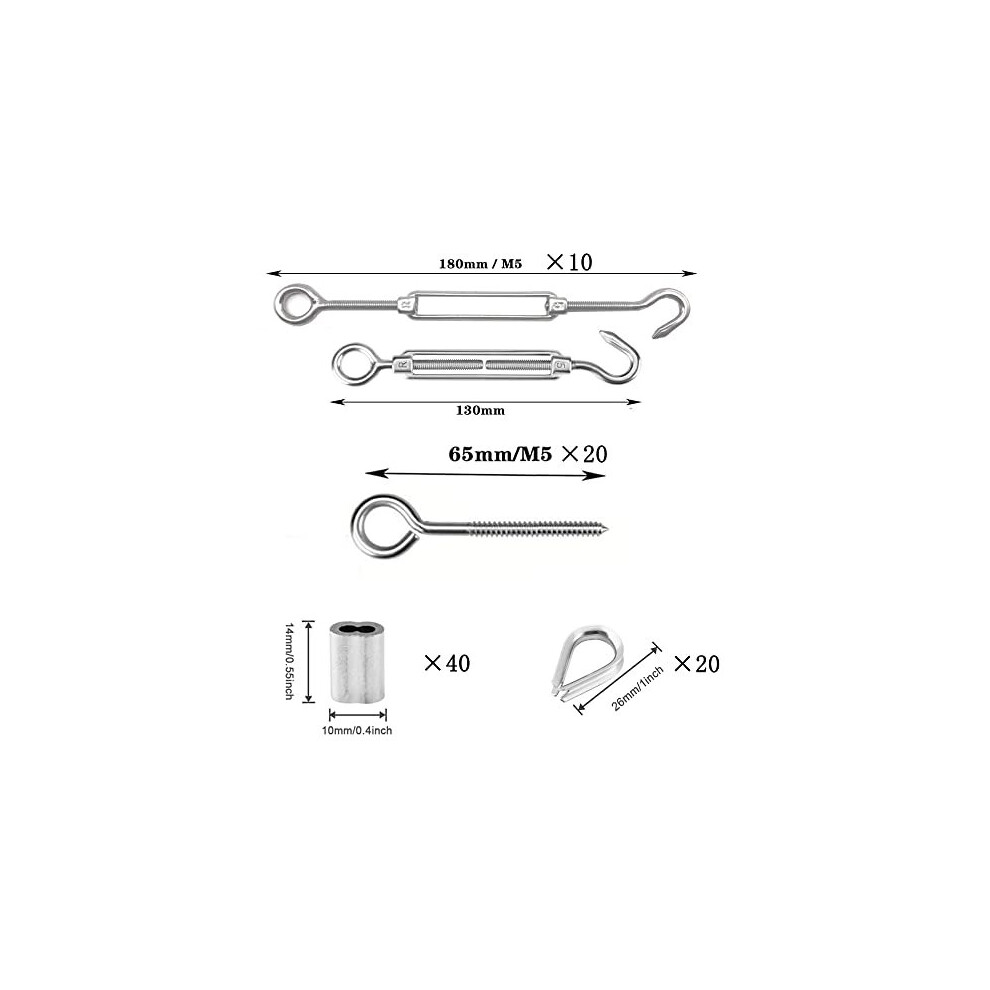 Heavy Duty Turnbuckle Wire Tensioner Kit for 3mm Cable Wire Rope ...