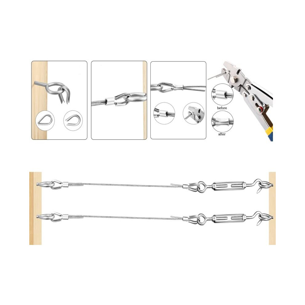 Heavy Duty Turnbuckle Wire Tensioner Kit for 3mm Cable Wire Rope ...