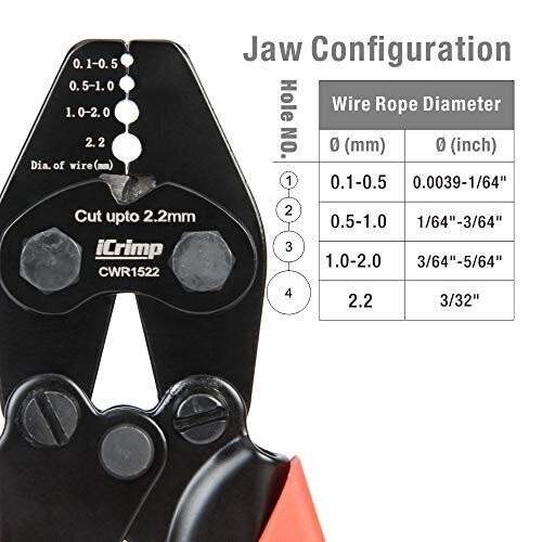 iCrimp Wire Rope Crimper with Builtin Wire Rope Cutter for Crimping ...