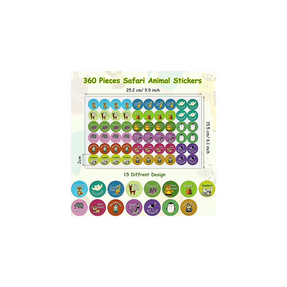 12 Pieces Reward Chart with Stickers Includes 6 Pieces Jungle ...