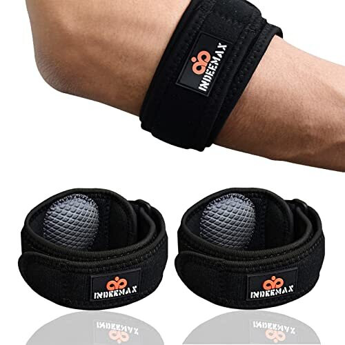 Tennis Elbow Brace 2 Pack Adjustable Forearm Straps Support Band with ...