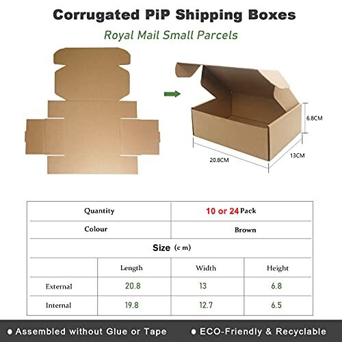 Corrugated Cardboard Shipping Boxes 20813068mm Royal Mail Small Parcel ...