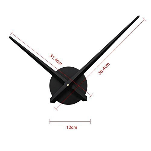 Large Clock Hands and Mechanism Modern Black Long Hands Wall Clock DIY ...