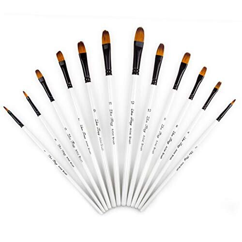 Artists Filbert Paint Brushes Set ASelected 12pcs Paint Brush Set for ...