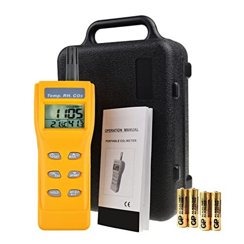 CO2 Meter Handheld CO2 Monitor 9999ppm Measuring Range Carbon Dioxide Detector NDIR Sensor Air ...