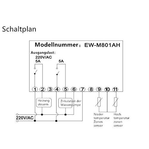 AC 220V 5A AllPurpose Digital Temperature Difference Controller Differential Thermostat with ...