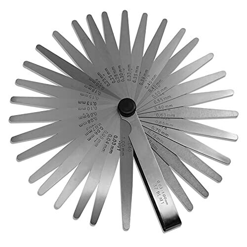 Feeler Gauge Set 32 Blades Steel Metric and Imperial Gap Feeler Gauges Measuring Tool for ...