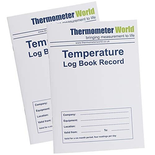 Twin Pack Fridge Temperature Log Book 6 Months Record Monitor Fridge ...