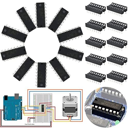 10PCS L293D DIP16 Stepper Motor Drivers Controller FOUR CHANNEL MOTOR DRIVER IC 36V 600mA Round ...