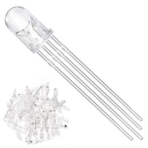 100Pack 5mm LED Light Emitting Diode Common Cathode 4Pin RGB ...