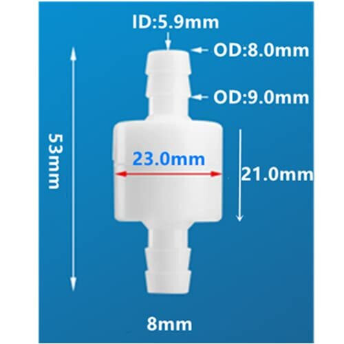 8mm Inline Air Check Valve Plastic Water Non Return Valves SinglePhase ...