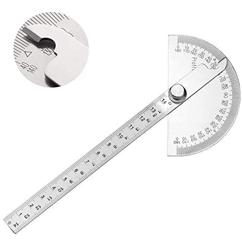 Stainless Steel Protractor 0180 Degree Protractor Angle Gauges Arm ...