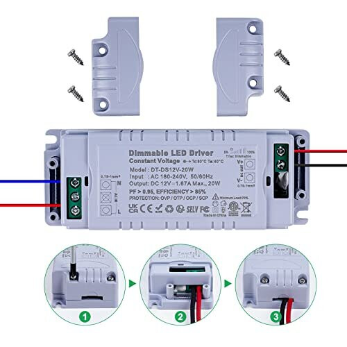LED Driver 12V Dimmable TRIAC 20W 167A LED Transformer 240 to 12V ...