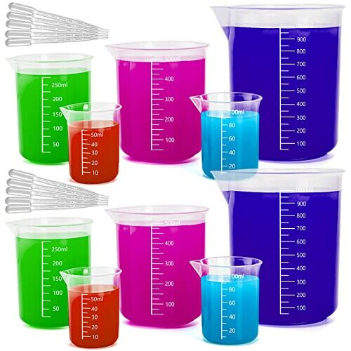 50ml 100ml 250ml 300ml 500ml 1000ml DoubleSide Graduated Plastic ...