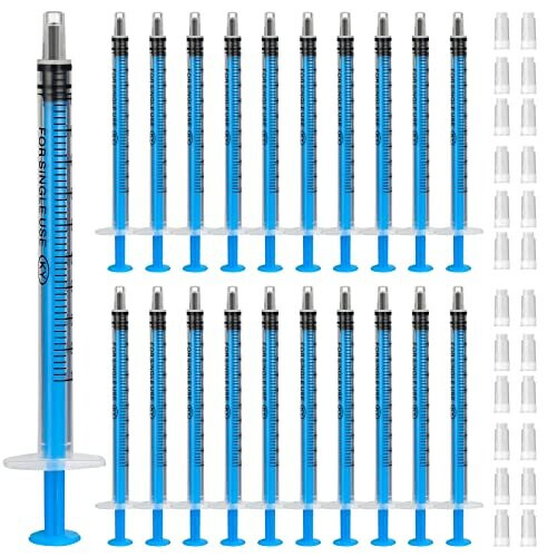 20 Pack 1ml Syringes Plastic Syringes with CapDisposable Dosing Syringe ...