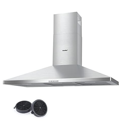90 cm Chimney Cooker Hood Class A Extractor Hood with LED and ...