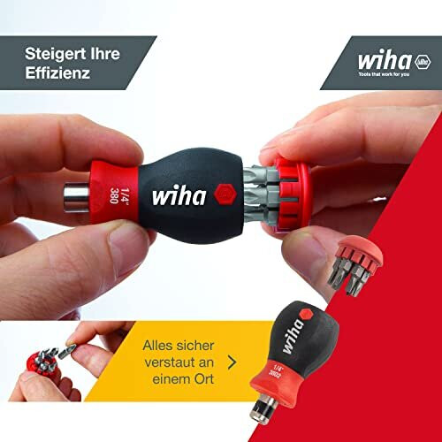 43613 Series 3801 Screwdriver with Bit Magazine Stubby Red Black on OnBuy