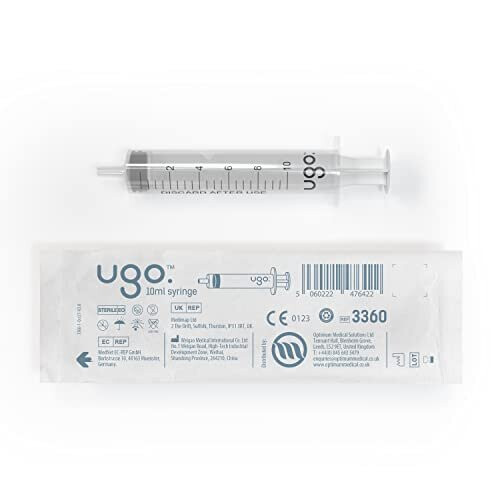 Ugo 10ml Empty Syringe Pack of 100 Disposable SingleUse Plastic ...