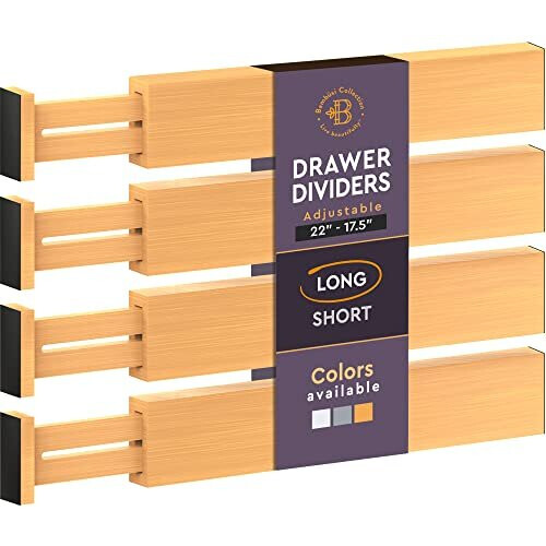 Adjustable Bamboo Drawer Dividers Expandable Drawer Organizers for ...