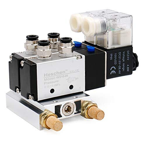 Electrical Pneumatic Twin Solenoid Valve 4V21008 DC 24V PT14 5 Way 2 ...