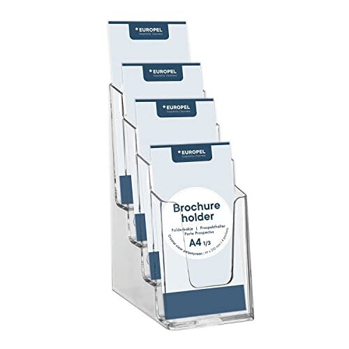 4Tier Leaflet Brochure Holder For 13 A4 Size Literature Clear Acrylic ...