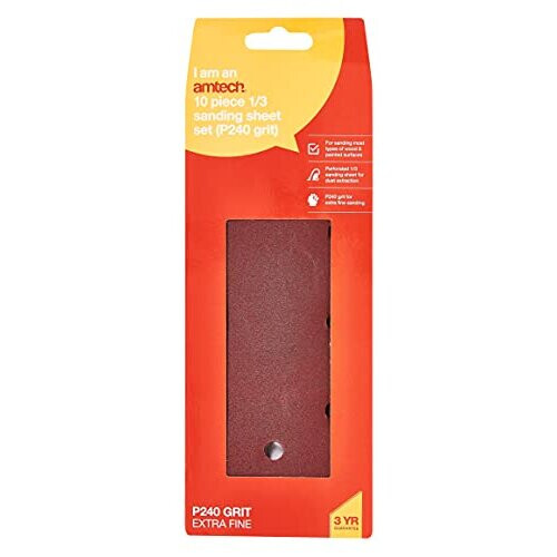 V4015 P240 Grit 13 Sheet Sander Set 10 Piece Sanding Sheets 93mm x ...
