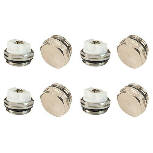 x4 Air Bleeder Blank Cap Set Manual Radiator AIR Vent Bleed Plug Valve ...