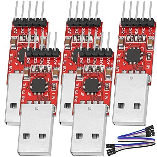 5 x CP2102 HW598 USB to TTL 5PIN Serial Converter Adapter Module Downloader 33V 5V UART STC with ...