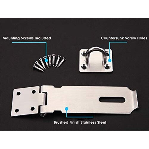 Stainless Steel Padlock Hasp Tiberham Heavy Duty Hasp and Staple with Screws Door Clasp Gate ...