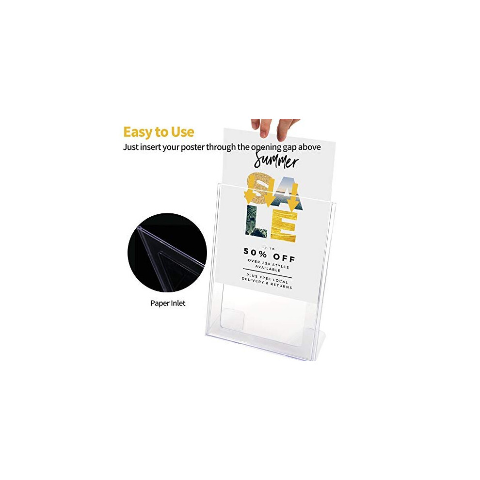 Sign Holder 5 x A4 Acrylic Poster Menu Holder Lean to Perspex Leaflet ...