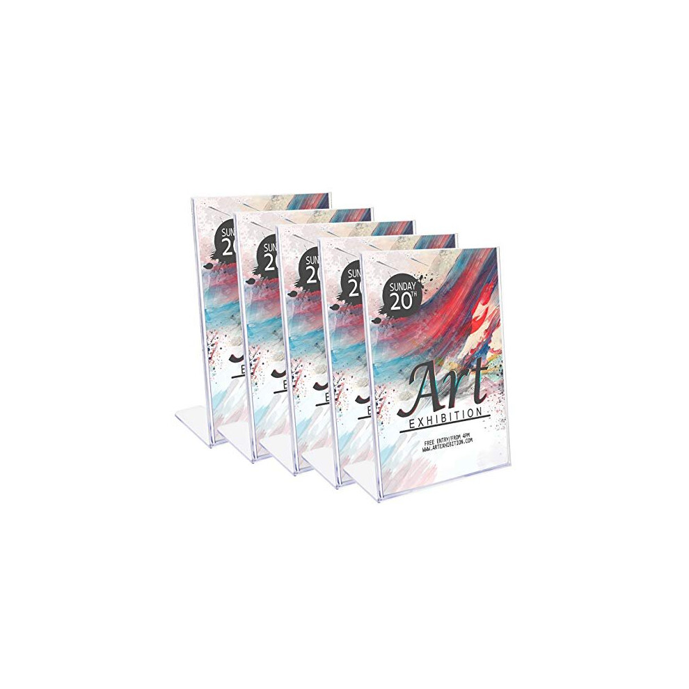 Sign Holder 5 x A4 Acrylic Poster Menu Holder Lean to Perspex Leaflet ...