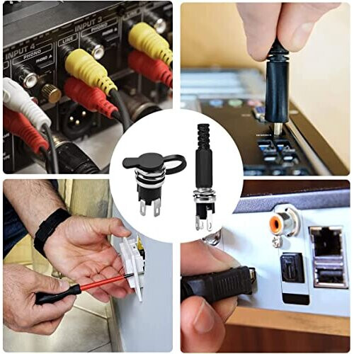 12Pcs 55MM x 25MM Male DC Power Plug Solder Power Jack Adapter ...