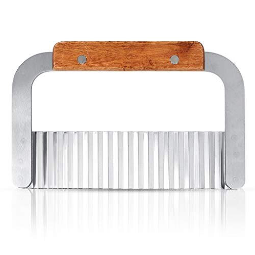 Potato Chipper Stainless Steel Crinkle Cutter Wavy Blade Chips Cutter