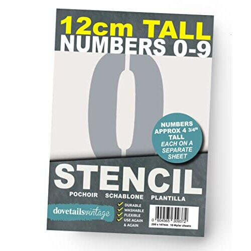 Large Number Stencils 12cm Tall 4 34 Modern Style Reusable Numbers 0123456789 for Crafts ...