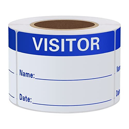 2x3 Inch Visitor Pass Labels Blue Visitor Identification Stickers 300 ...