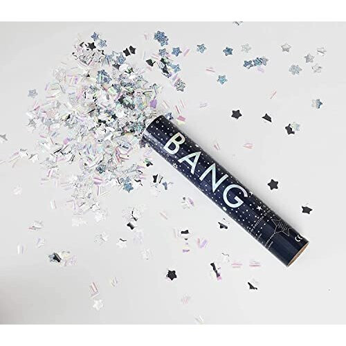 Giant Iridescent Confetti Celebration Cannon Party Popper Shooter ...