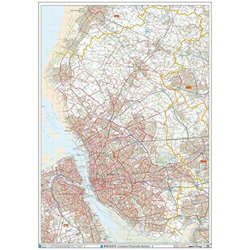 Liverpool L Postcode Wall Map Paper on OnBuy