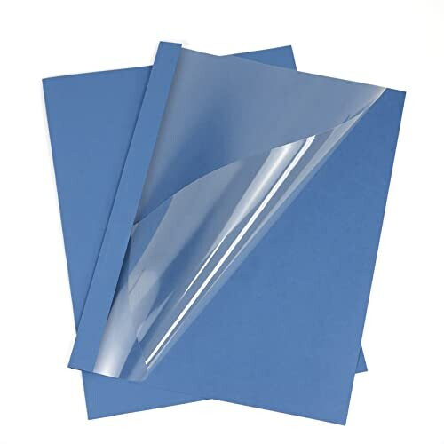 Thermal Binding Covers 2mm 15 Sheet A4 PVC Clear Front Cover Blue Back ...