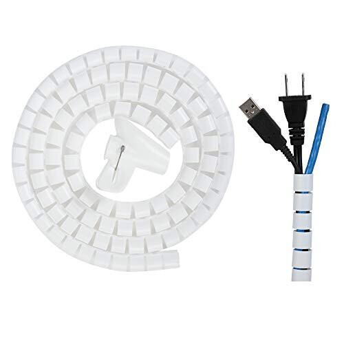 Cable Tidy Tube White 15M Wire Management Sleeve with Cord Organizer ...