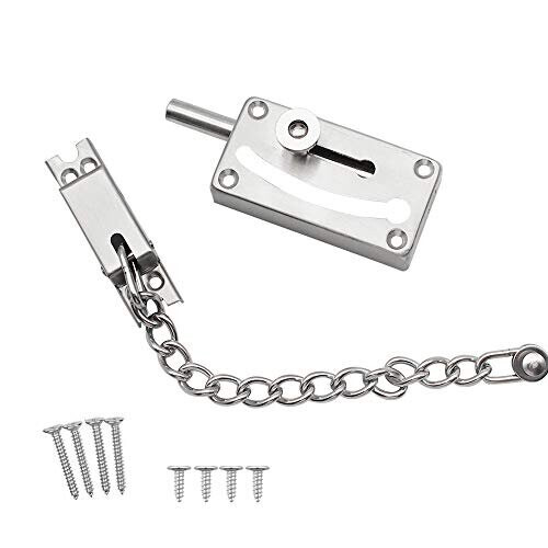 Stainless Steel Slide Bolt Door Chain Lock Latch Door Security Chain ...