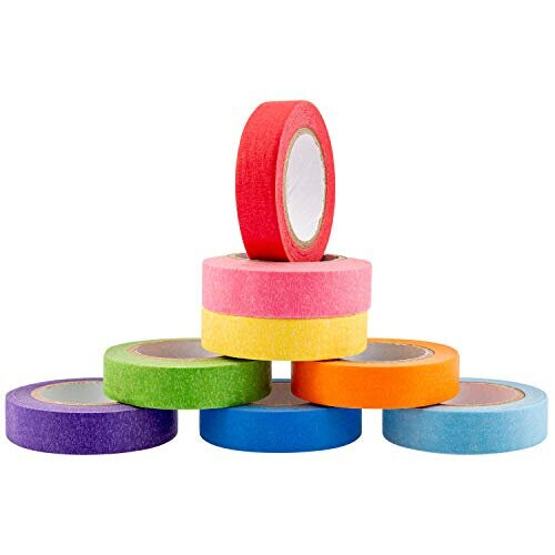 8 Rolls Colored Tape Rainbow Tape Writable Masking Tape Set with 8 ...