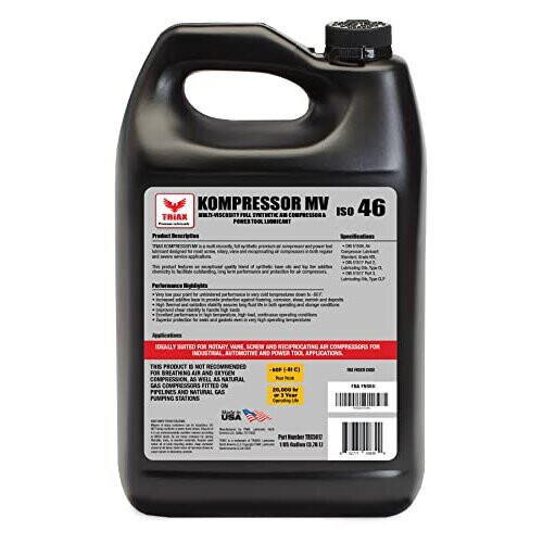 Kompressor MV ISO 46 Multi Vis Full Synthetic Air Compressor Oil for Rotary Vane Screw ...