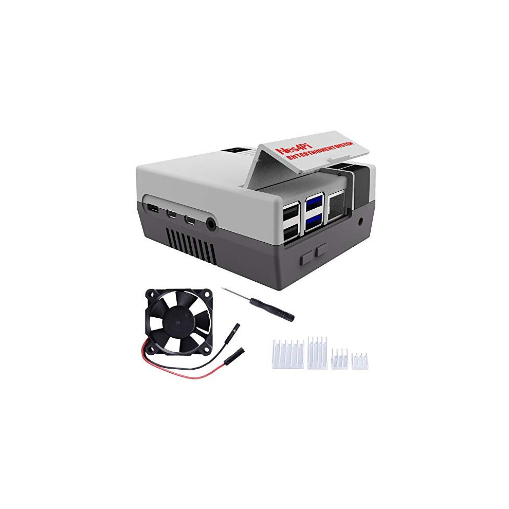 Retro Gaming Nes4Pi Case for Raspberry Pi 4 Model B Raspberry Pi 4 Case with Fan Raspberry Pi ...