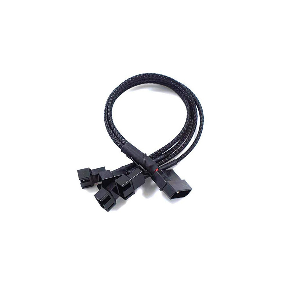 4Pin Molex to 4 x 34Pin PC Case Fan Sleeved Adapter Cable 3Pin or 4Pin ...