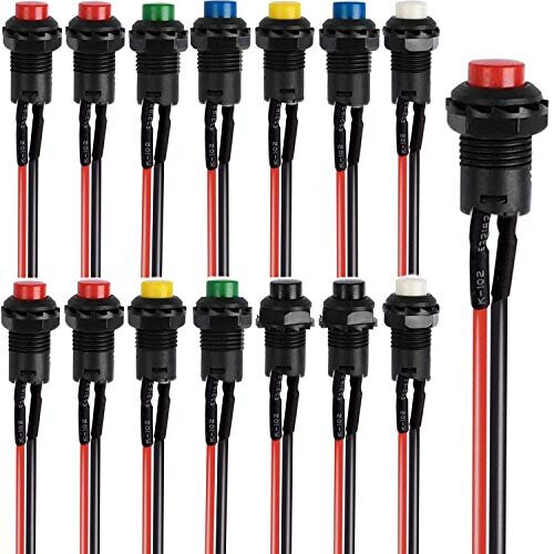 14pcs 12mm Momentary Push Button Switch SPST ONOff momentary Power ...