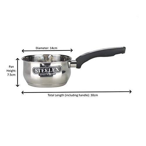 Induction Milk Pan 14cm Stainless Steel with Pouring Lip Spout ...