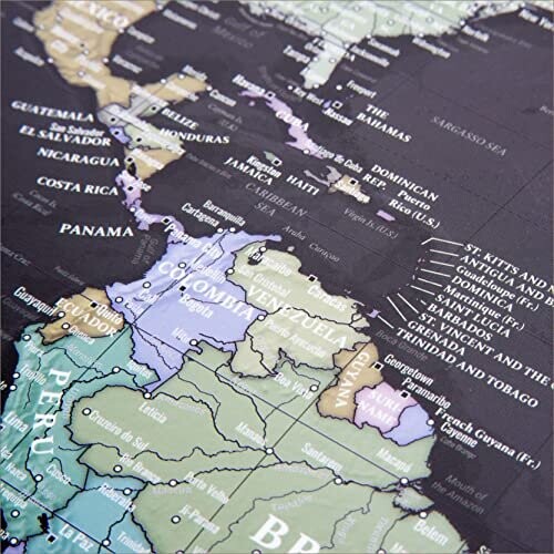 World Map Poster Large Wall Map of the World 42 x 65cm World Map Wall ...